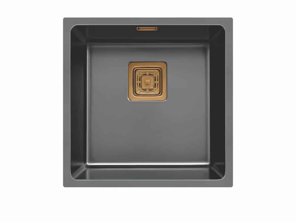 Cuba Inox Square 400X400X195mm Black Gold SINK - Hidronox