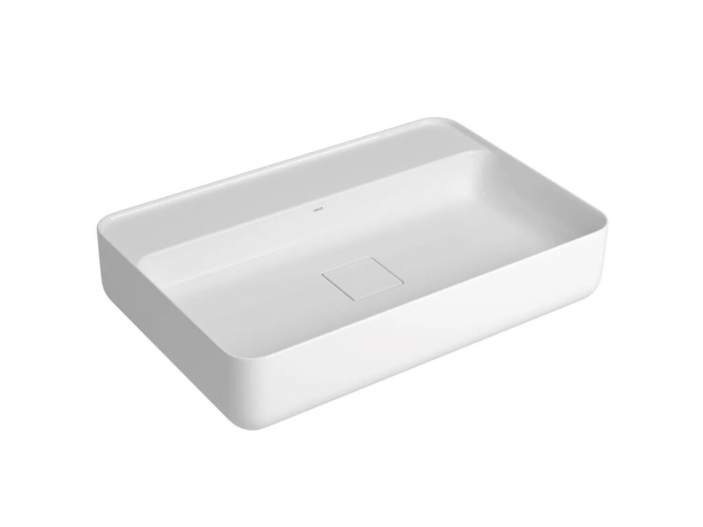 Cuba Retangular de Sobrepor com Mesa 60cm Cubas Slim Branco L.13060.M ...