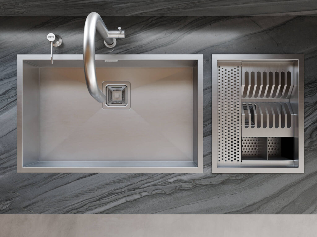 Cuba Calha Úmida Sobrepor/Embutir SInk 340x440mm Escovada - Hidronox